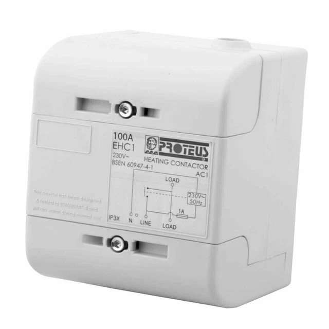 PROTEUS 100AMP Single Pole Enclosed Heating Contactor -economy 7 - NEW ...