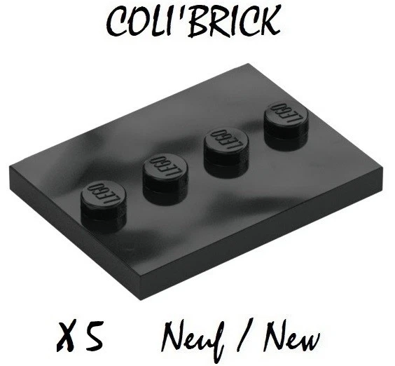 LEGO 88646 - 5x Socle minifig Tile Modified 3x4 - Noir Black - 6076678 ...