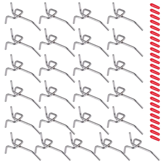 25X SINGLE PEGBOARD Hooks 50mm Board Slat Wall Retail Display Shop Peg ...