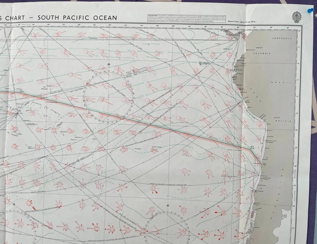 AMIRAUTÉ 5128 ROUTEING Chart - Sud Pacific Océan Carte Vintage Ancien ...