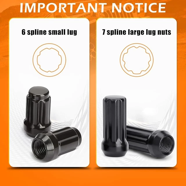 SMALL 6 SPLINE & 7 Spline Sockets Rim Lug Key Wrench for ...