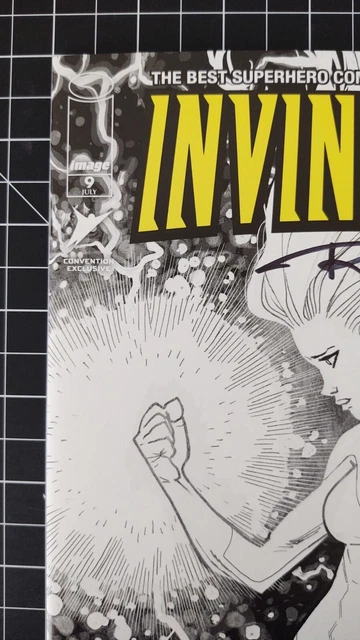 FIRMATO INVINCIBLE #9 Ryan Ottley SDCC Atom Eve variante schizzo bianco ...
