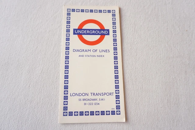 1975, LONDON UNDERGROUND TUBE MAP - Diagram of Lines and Station Index ...