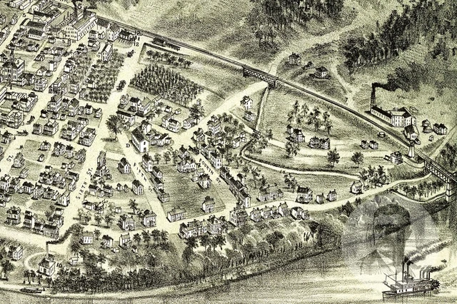 OLD MAP OF Monaca, PA from 1900 - Vintage Pennsylvania Art, Historic ...