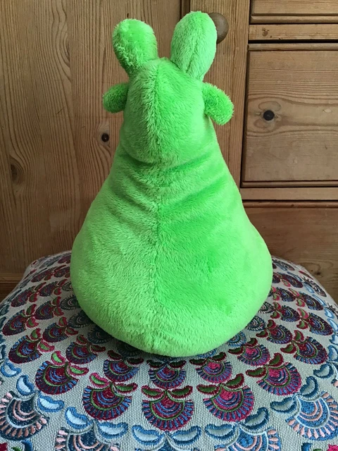 MANHATTAN TOY ROLY-BOP Chime Green Slug Alien Wobble Baby Soft Plush ...