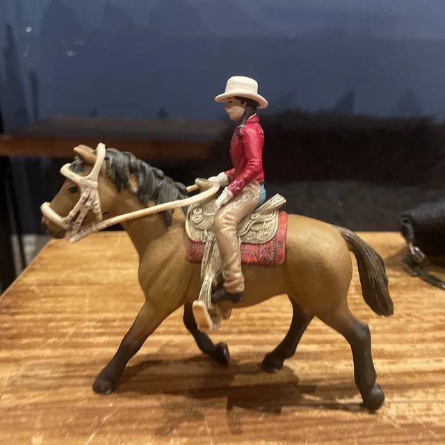 SCHLEICH FARM WORLD Barrel Racing SET Rodeo Series Girl Cowgirl Western ...