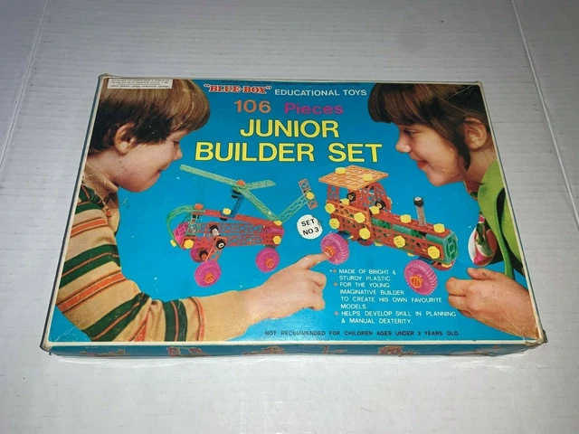 RARE VINTAGE 1970'S Blue Box educational toys junior building set 106 ...