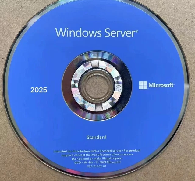 NEW MICROSOFT WINDOWS Server 2025 Standard 64-bit License & DVD 16 Core ...