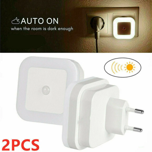 NIGHT LIGHT SOCKET LED Set Of 2 Night Lamp With Twilight Sensor Night ...