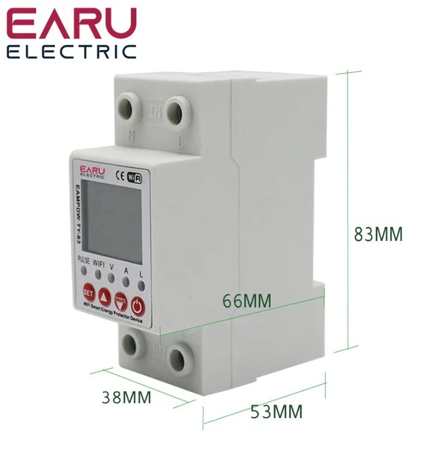 SMART ENERGY METER Power meter Single-phase 63Ah kWh WITH Monitor £60. ...