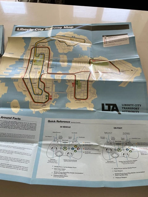 GRAND THEFT AUTO Liberty City Subway Xbox 360 Size - Map / Poster $5.22 ...