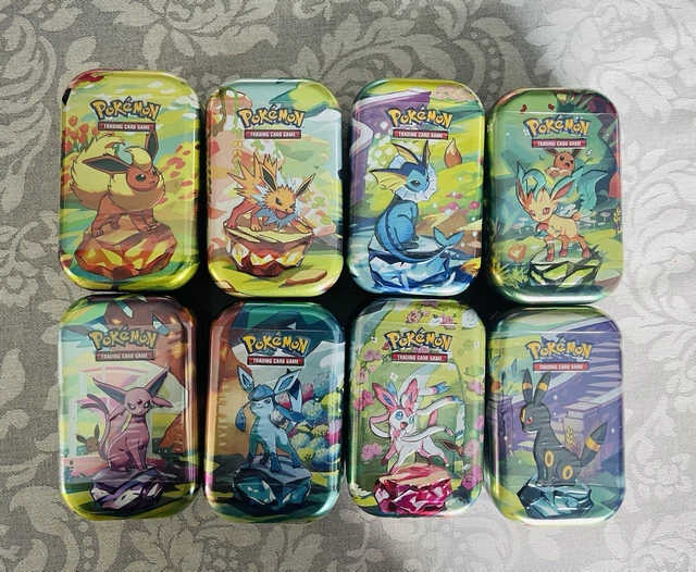 POKEMON TCG PRISMATIC Evolutions Mini Tins x 8 Full Complete Art Set ...