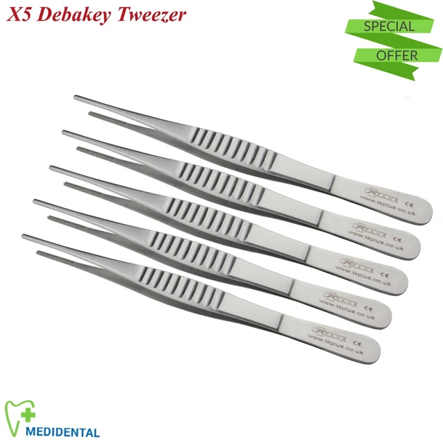 DEBAKEY FORCEPS VASCULAR Atraumatic Tissue Forcep Set of 5 Surgical ...