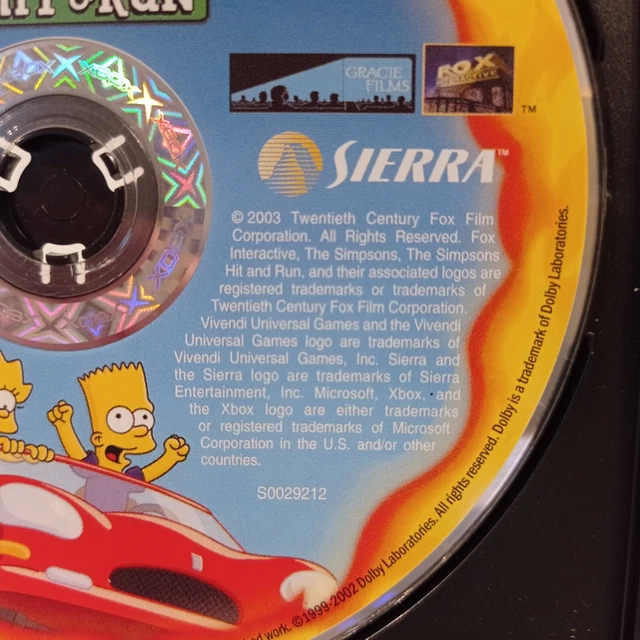 THE SIMPSONS HIT & And Run Xbox Disc Only Microsoft Original PAL Game £ ...