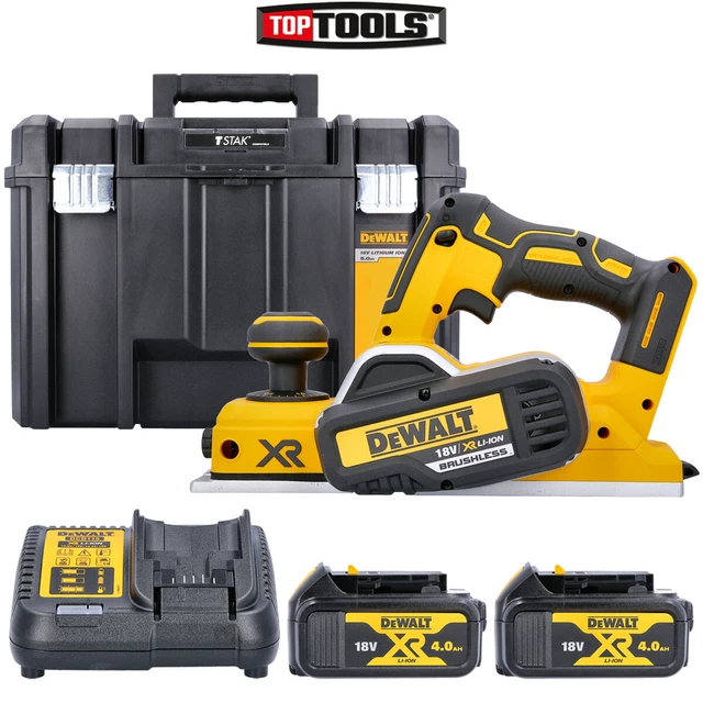 DEWALT DCP580N 18V XR Brushless Planer with 2 x 4Ah Batteries, Charger ...