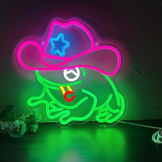 LED NEON SIGNS Cat/Frog Wall Lights Funny Neon Bar Pub Game Lamp Party ...