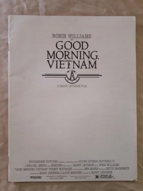 &GOOD MORNING VIETNAM& 1987 TOUCHSTONE PICTURES Movie theatre souvenir ...