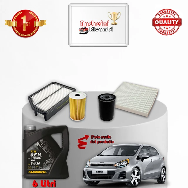 FILTRES KIT D'ENTRETIEN Et Huile Kia Rio III 1.4 Crdi 66KW 90CV Partir ...