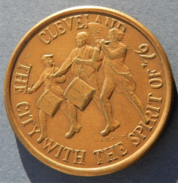 MÉDAILLE BICENTENNIAL CLEVELAND 1776 1976 Spirit of '76 Ohio AM Willard ...