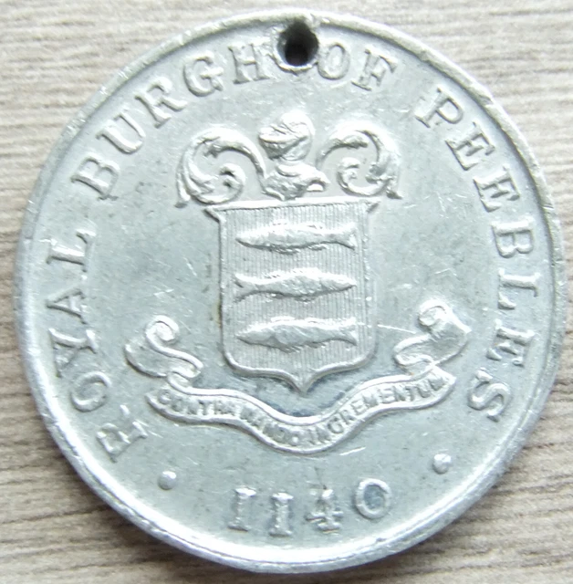 RARE, ANTIQUE ALUMINIUM Medal - Peebles Beltane Day 1909 +Details ...