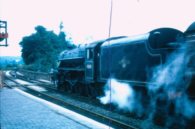 STEAM RAILWAY TRAIN Colour Slide Of An Lms Class 5 Loco 45110 In 1981 ...