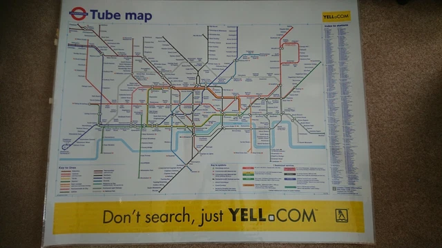 VINTAGE ORIGINAL LONDON Underground Route Map £100.00 - PicClick UK