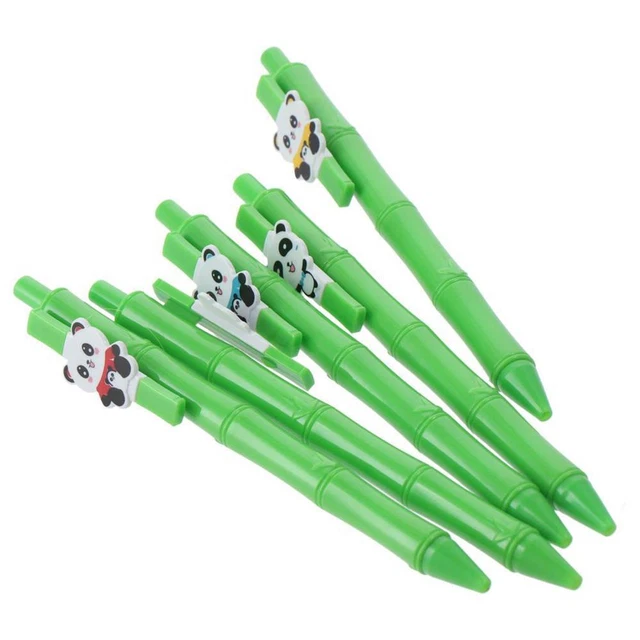 10PCS 0.5MM BALLPOINT Pens Retractable Panda Pens Unique Bamboo Gel ...