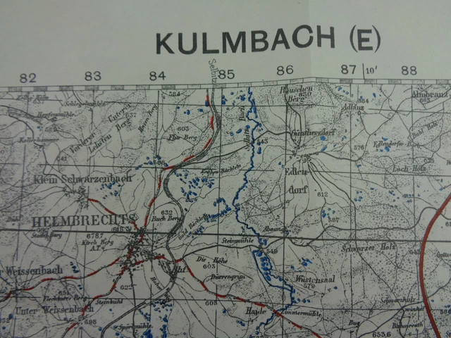 WW2 BRITISH MAP of GERMANY entitled "KULMBACH (E)" - BAVARIA - Scale 1: ...