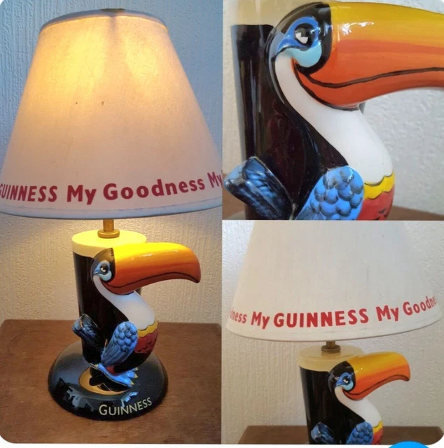 VINTAGE ENESCO GUINNESS Toucan Table Lamp £173.00 - PicClick UK