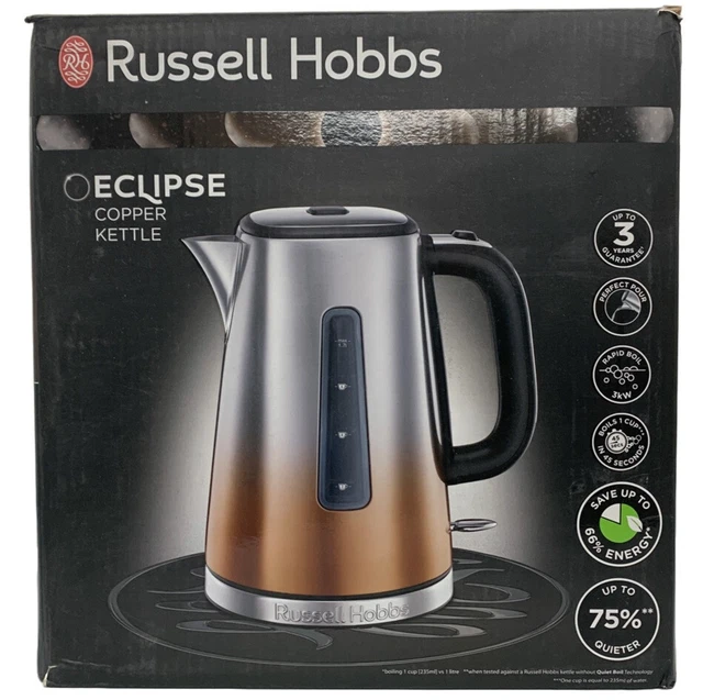 RUSSELL HOBBS 25113 Eclipse Copper Kettle 3kw 1.7L Steel Quiet Boil # ...
