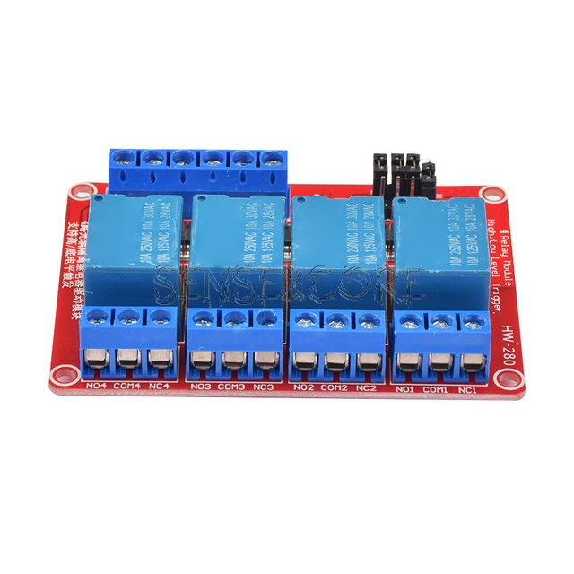 4 CHANNEL RELAY Board Relay Module with Optocoupler Isolation High Low ...