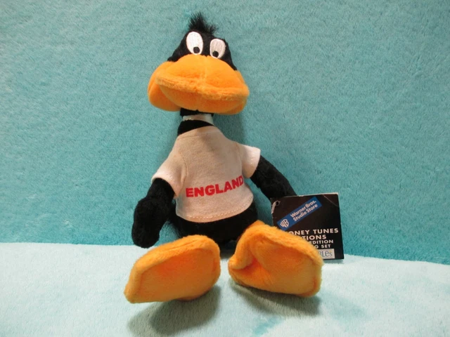 1999 WARNER BROS Studio Store Looney Tunes Daffy Duck England Soft Toy ...