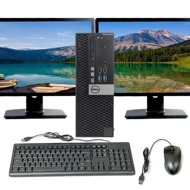 DELL DUAL MONITOR Desktop Computer i5 8GB 1TB 2x22in LCD Monitor ...