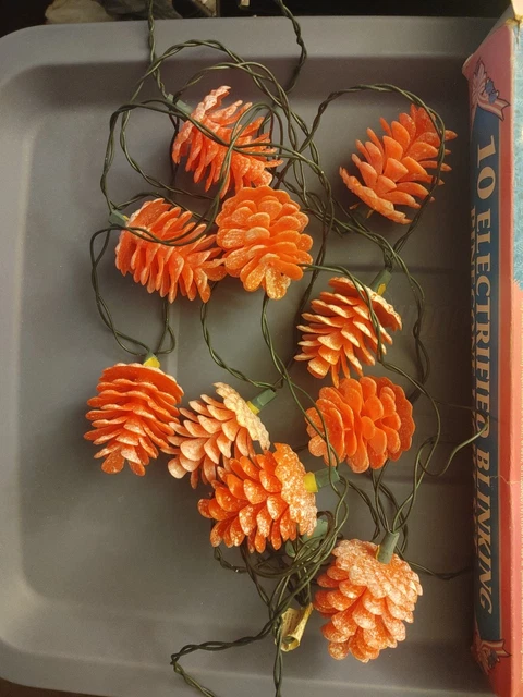 VINTAGE NOVELTY CHRISTMAS Pine Cones Set Of 10 String Light Accessories ...