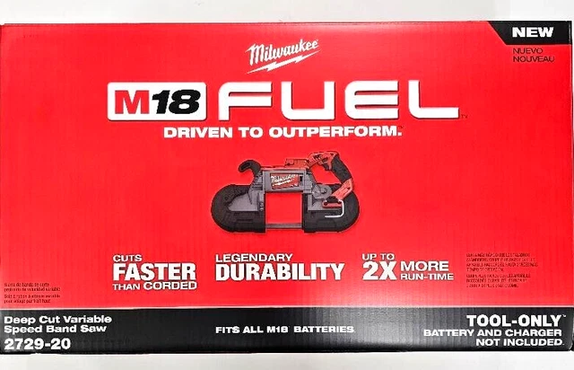 MILWAUKEE NEW IN BOX 2729-20 FUEL Brushless Deep Cut Band Saw Variable ...