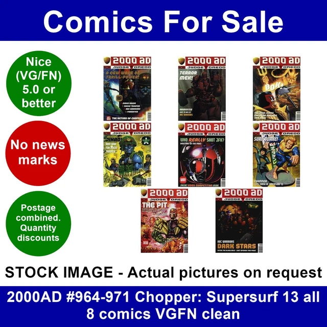 2000AD #964-971 CHOPPER: Supersurf 13 all 8 comics VGFN clean £12.99 ...