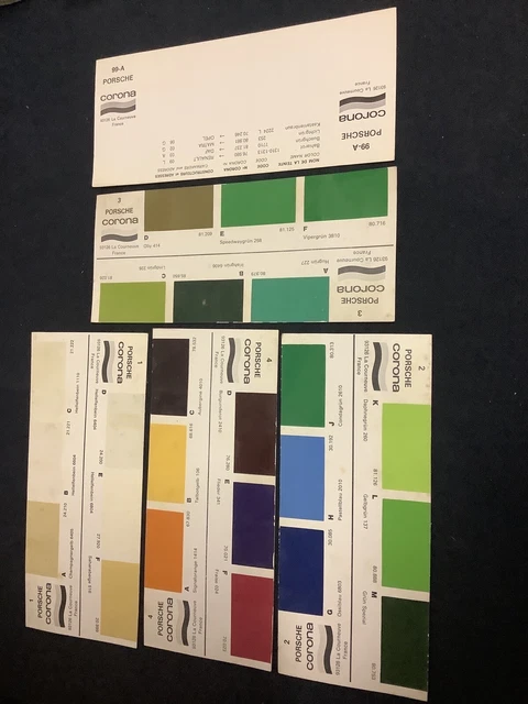 RARE NUANCIER COLOR Chart Book Colori Original CORONA 1960~70’s PORSCHE ...