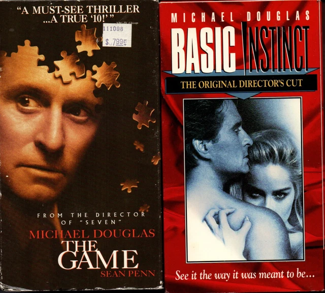LOT OF 2 VHS Game Basic Instinct Michael Douglas Sharon Stone Sean Penn ...