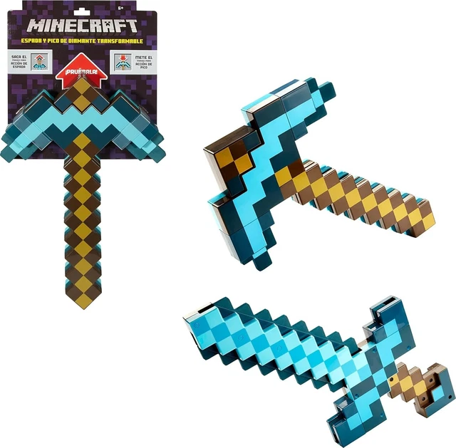 MATTEL MINECRAFT TOYS, Sword and Pickaxe, Minecraft Game Transforming ...