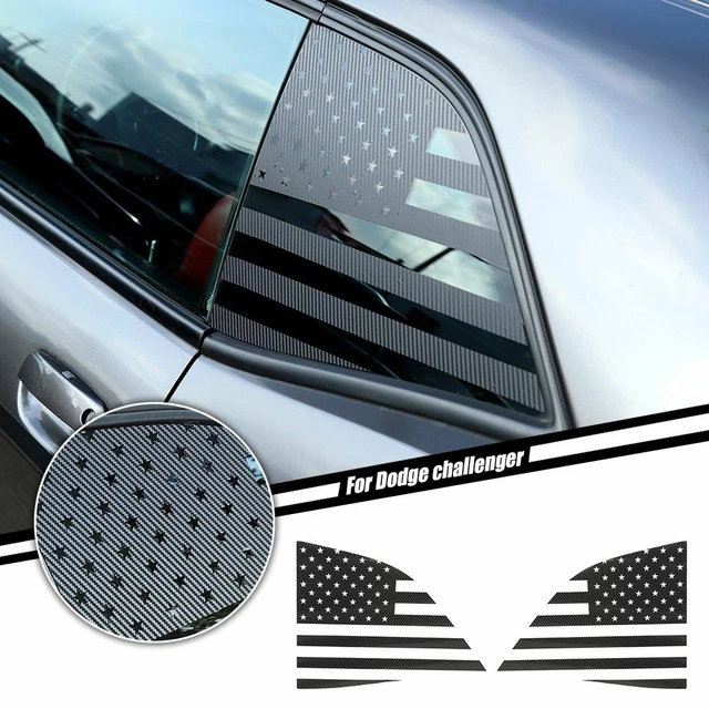 CARBON FIBER REAR Window Sticker Trim Decals for Dodge Challenger 2008 ...