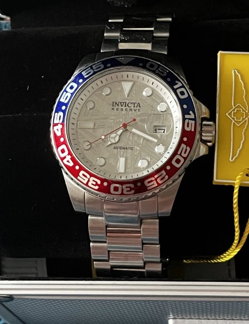 INVICTA RESERVE METEORITE Dial 46mm Pro Diver Auto Pepsi Bezel Watch ...