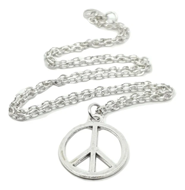 CND NECKLACE PEACE Sign Pendant 20" Chain Hippy Retro CND Bohemian ...