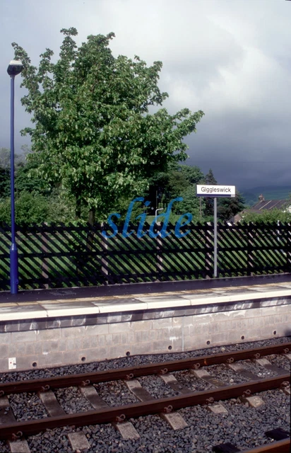 BRITISH RAILWAYS LMS Giggleswick Station 2001 Original Slide+Copyright ...