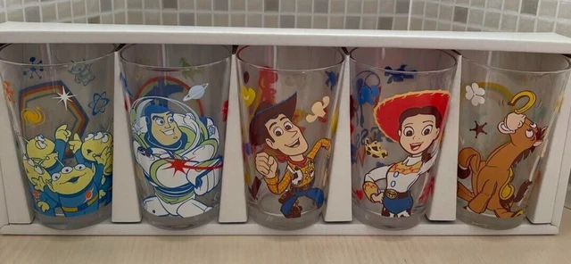DISNEY PIXAR TOY Story Glass Set Woody Buzz Jessie Made in Japan £90.64 ...