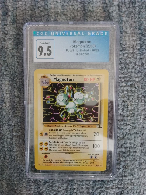 POKEMON FOSSIL RED Logo 3. Druck 1999 2000 Copyright CGC 9,5 Magneton 26/62 EUR 1,17 - PicClick DE