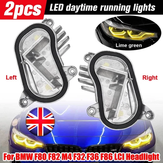 PAIR LEFT & Right Headlight Yellow DRL Module For BMW F80 F82 M4 F32 ...