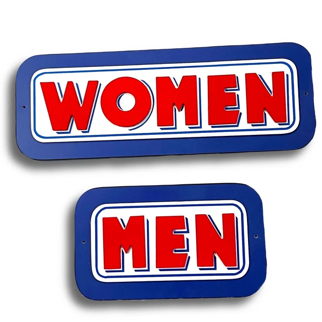 🌟RARE CHUCK E Cheese Phase 4 Bathroom Signs Men and Women Bundle🌟 $249. ...