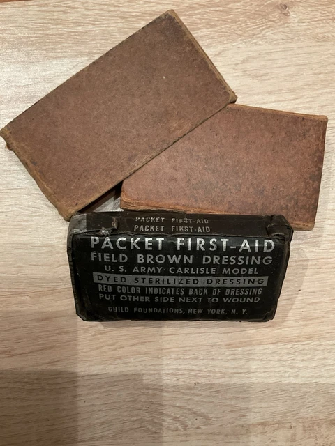 US WW2 PACKET First Aid Field Brown Dressing GUILD FOUNDATIONS - MED ...