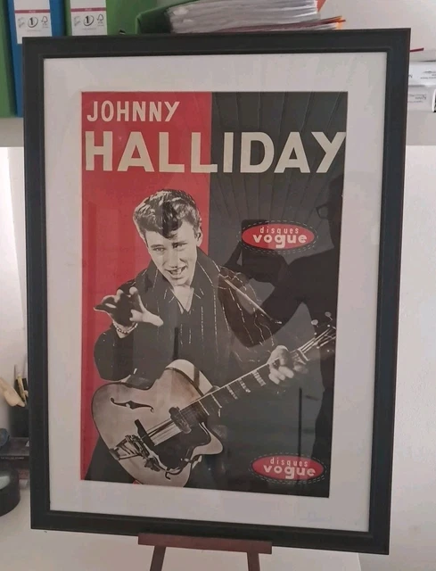 &JOHNNY HALLIDAY (HALLYDAY) DISQUES VOGUE"Affiche originale André NISAK ...