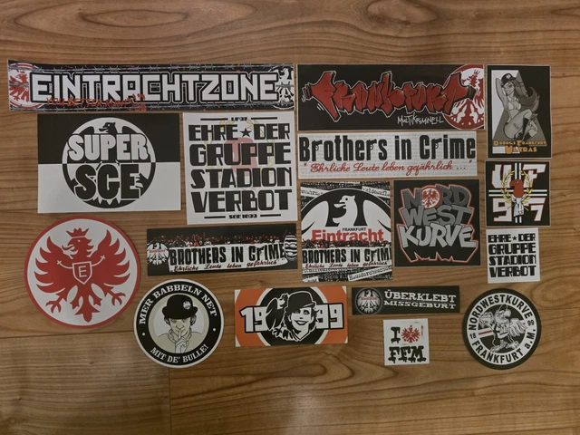 17 AUFKLEBER EINTRACHT Frankfurt Ultras Sticker Nordwestkurve Droogs ...